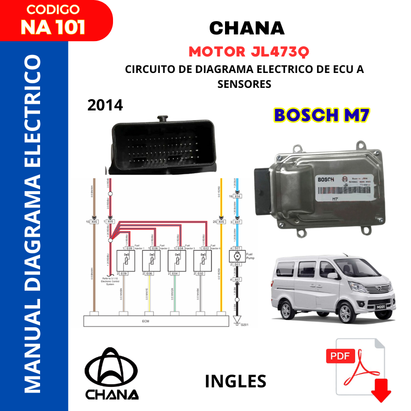 Manual de Diagrama Eléctrico Chana Motor JL473Q Año 2014 Código. NA 101 ...